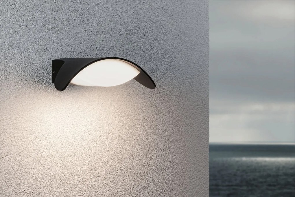 P 94765 LED venkovní nástěnné svítidlo Mesana IP44 240x165mm 3000K 12W 230V antracit hliník - PAULMANN