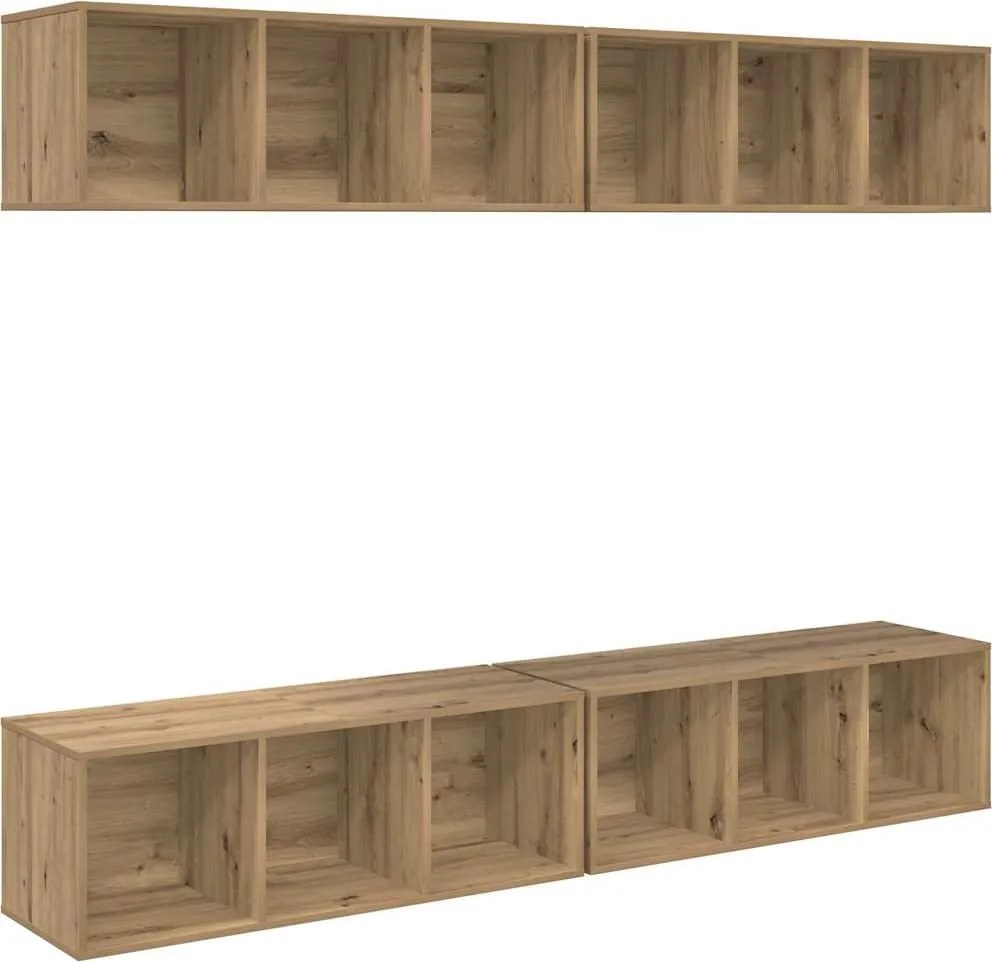 Sestava TV skříněk 4 ks Artisanový dub Kompozitní dřevo 3393536