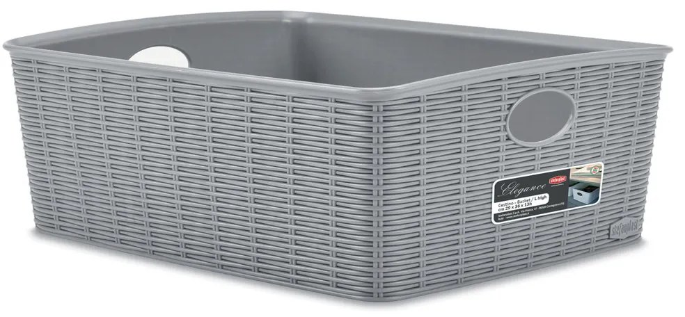 STEFANPLAST Elegance 31003 Úložný koš L High, šedý