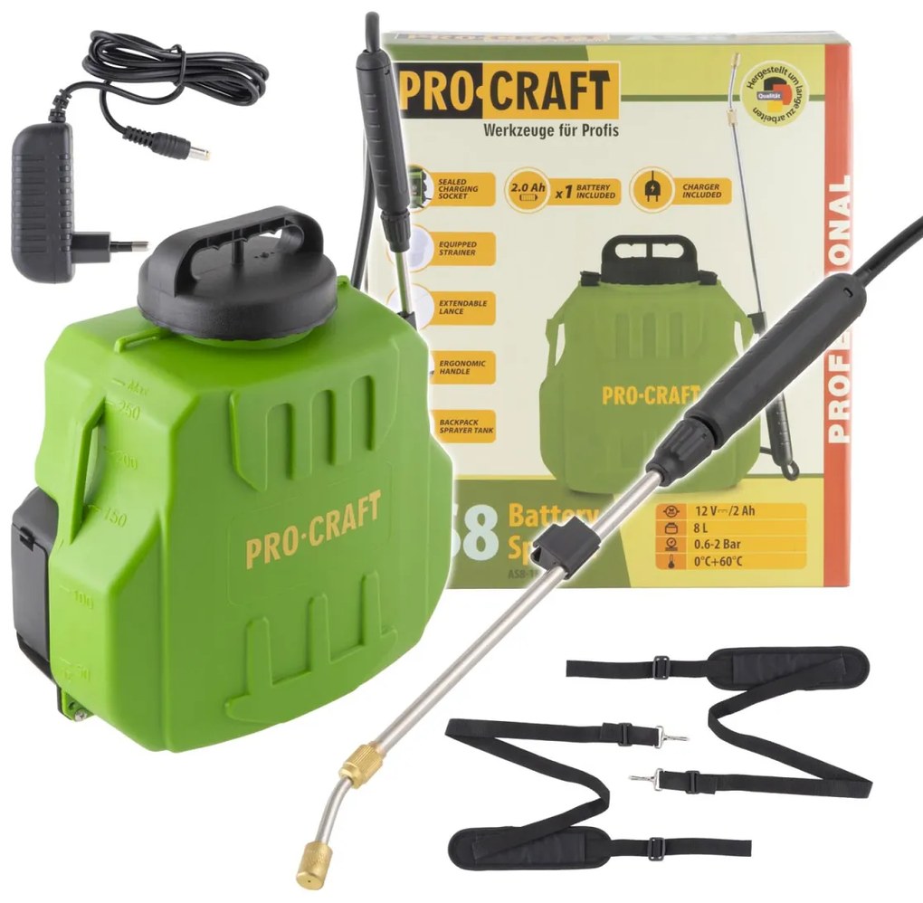 Aku postřikovač Procraft AS8 | AS8