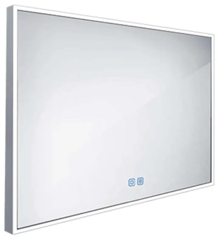 Nimco - Zrcadlo s LED osvětlením, 100x70 cm, dotykový senzor, hliník ZP 13004VX