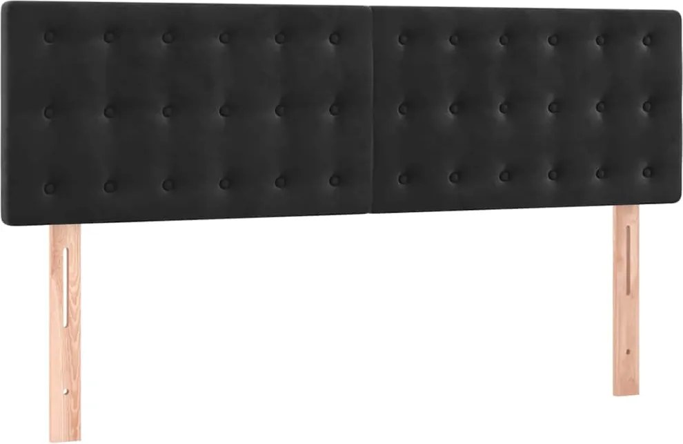 Box spring postel s matrací a LED černá 140x200 cm samet 3134647