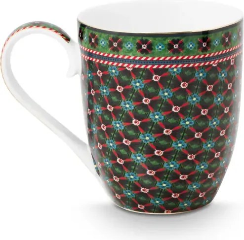 Pip Studio Berry Blues hrnek XL 440ml, zelený (Velký porcelánový hrnek)