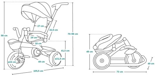 Lionelo - Dětská tříkolka TRIS šedá