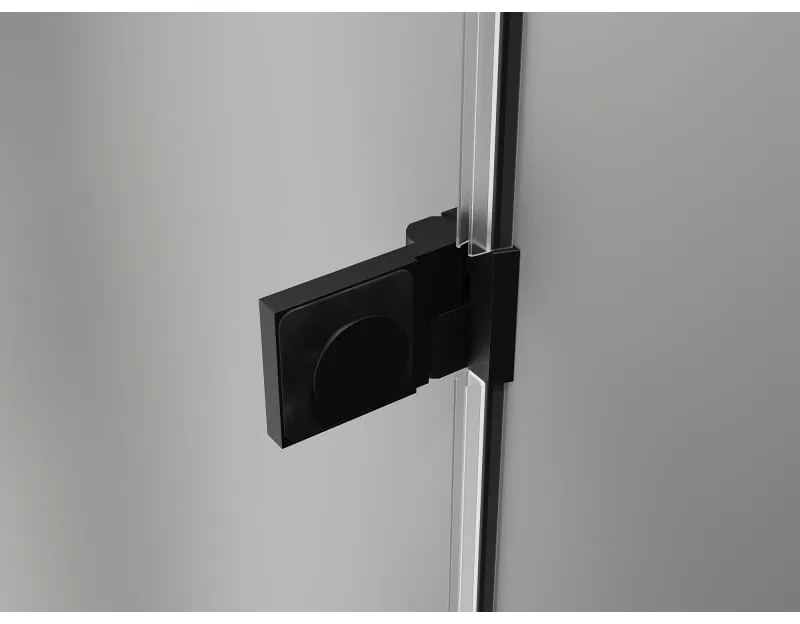 Mexen Lunar-B pravostranný výklopný sprchový kout 100 x 70 cm, čiré sklo, černá matná, 832-100-070-70-00-P