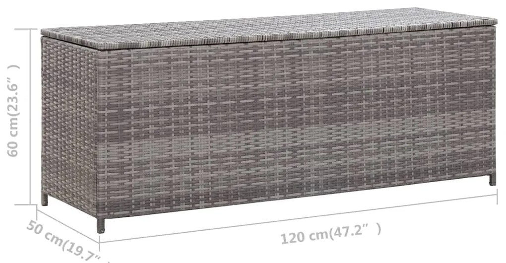 vidaXL Marketos Zahradní úložný box šedý 120 x 50 x 60 cm polyratan