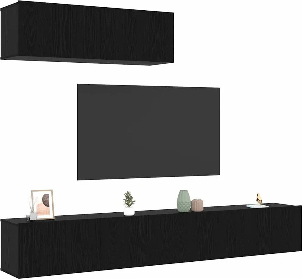 Sestava TV skříněk 3 ks Černý dub Kompozitní dřevo 3332502