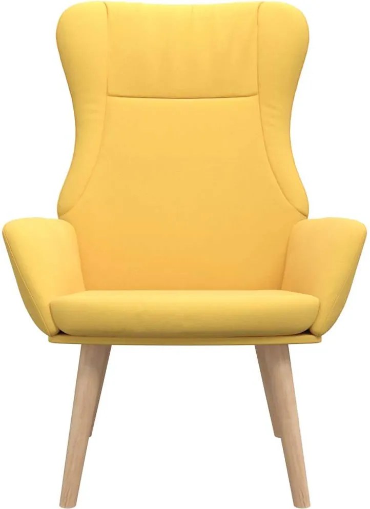 Relaxační křeslo hořčicově žluté textil 341401