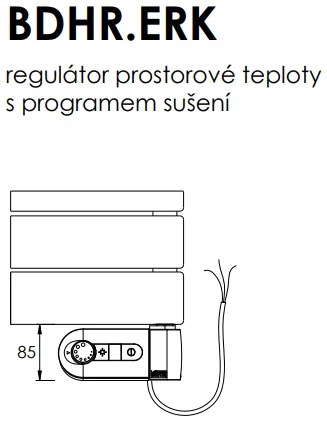 ELVL Bitherm elektrický radiátor BDHR.ERK s horizontálním regulátorem 450 x 1798 mm, bílý