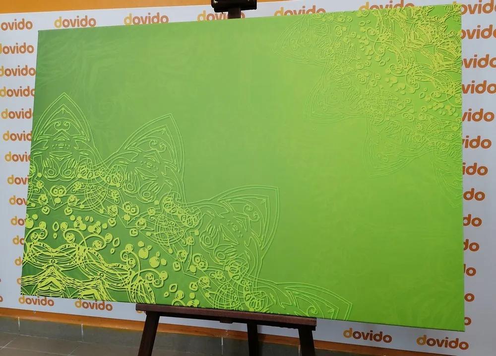 Obraz moderní prvky Mandaly v odstínech zelené - 120x80 cm