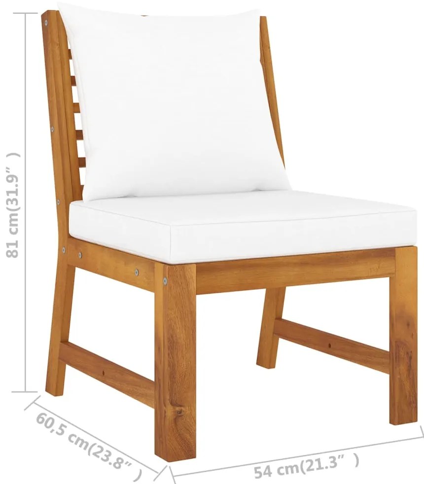 vidaXL Marketos 4dílná zahradní sedací souprava s poduškou krémová akácie