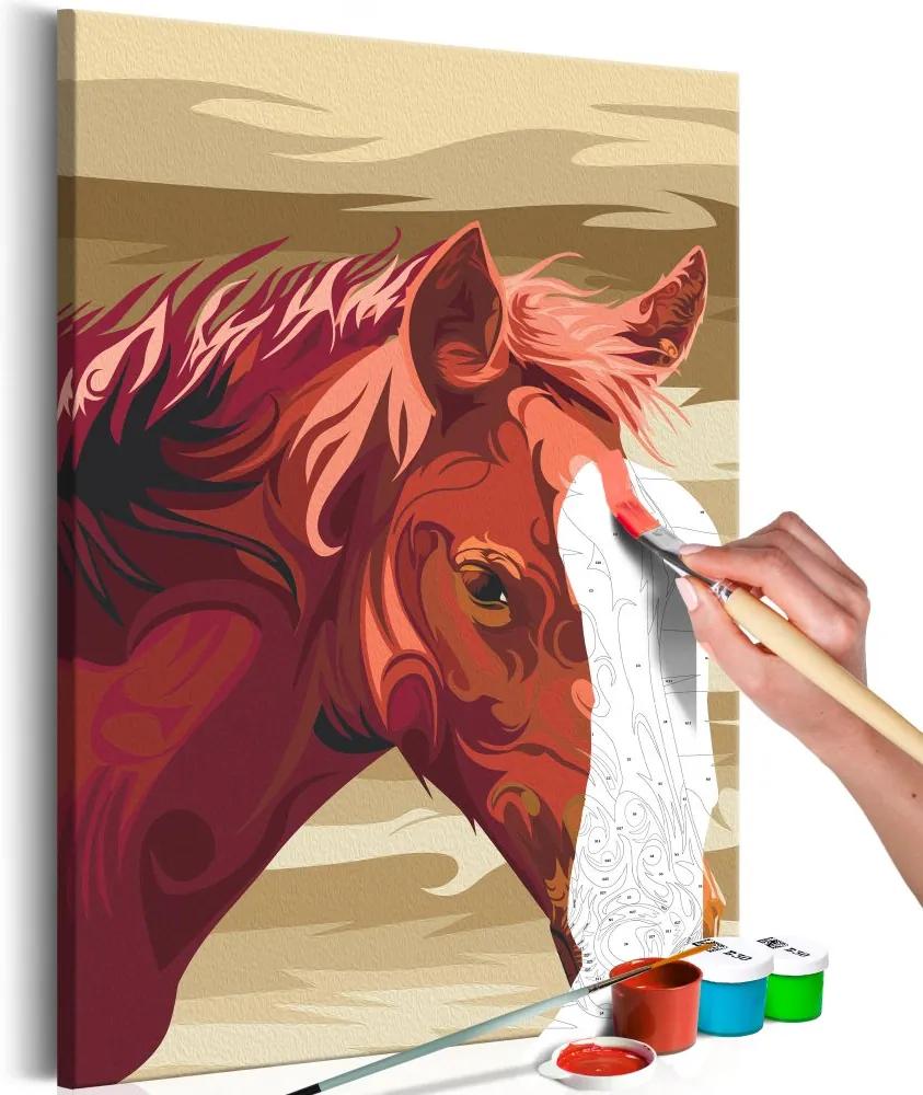 Bimago Malování podle čísel - Brown Horse | 40x60 cm