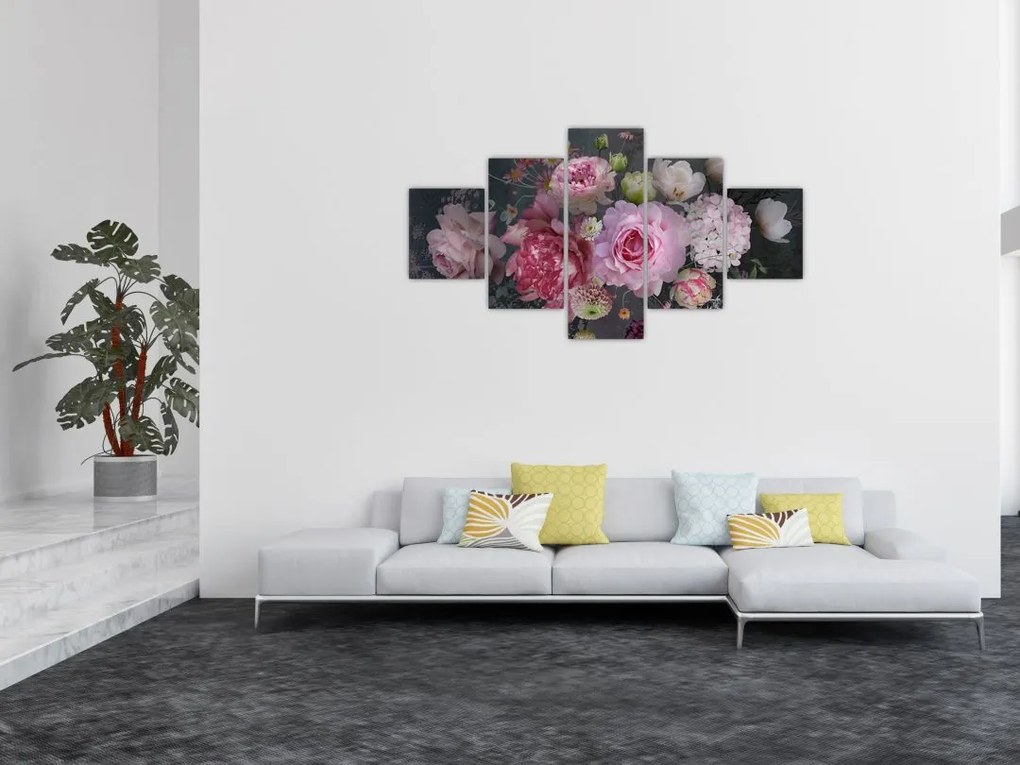 Obraz - Zahradní květy (125x70 cm)