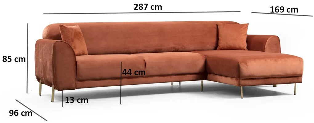 Hanah Home Pohovka IMAGE oranžová pravý roh 560ARE1145