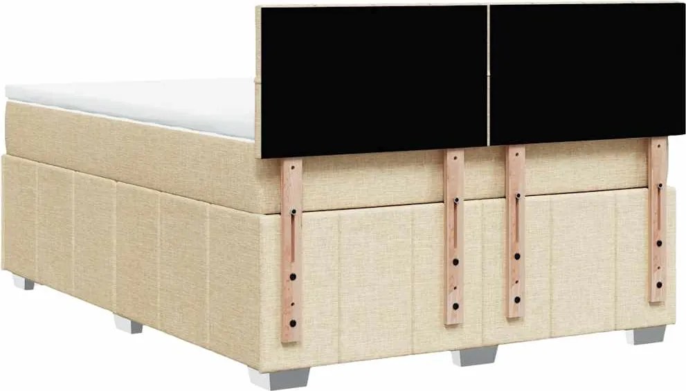 Box spring postel s matrací krémová 140x190 cm textil 3287068