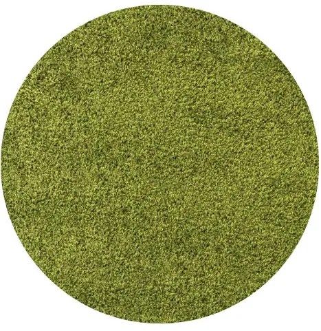 Ayyildiz, Kusový koberec Life Shaggy 1500 green kruh, 80x80 (průměr) kruh, zelená, ložnice