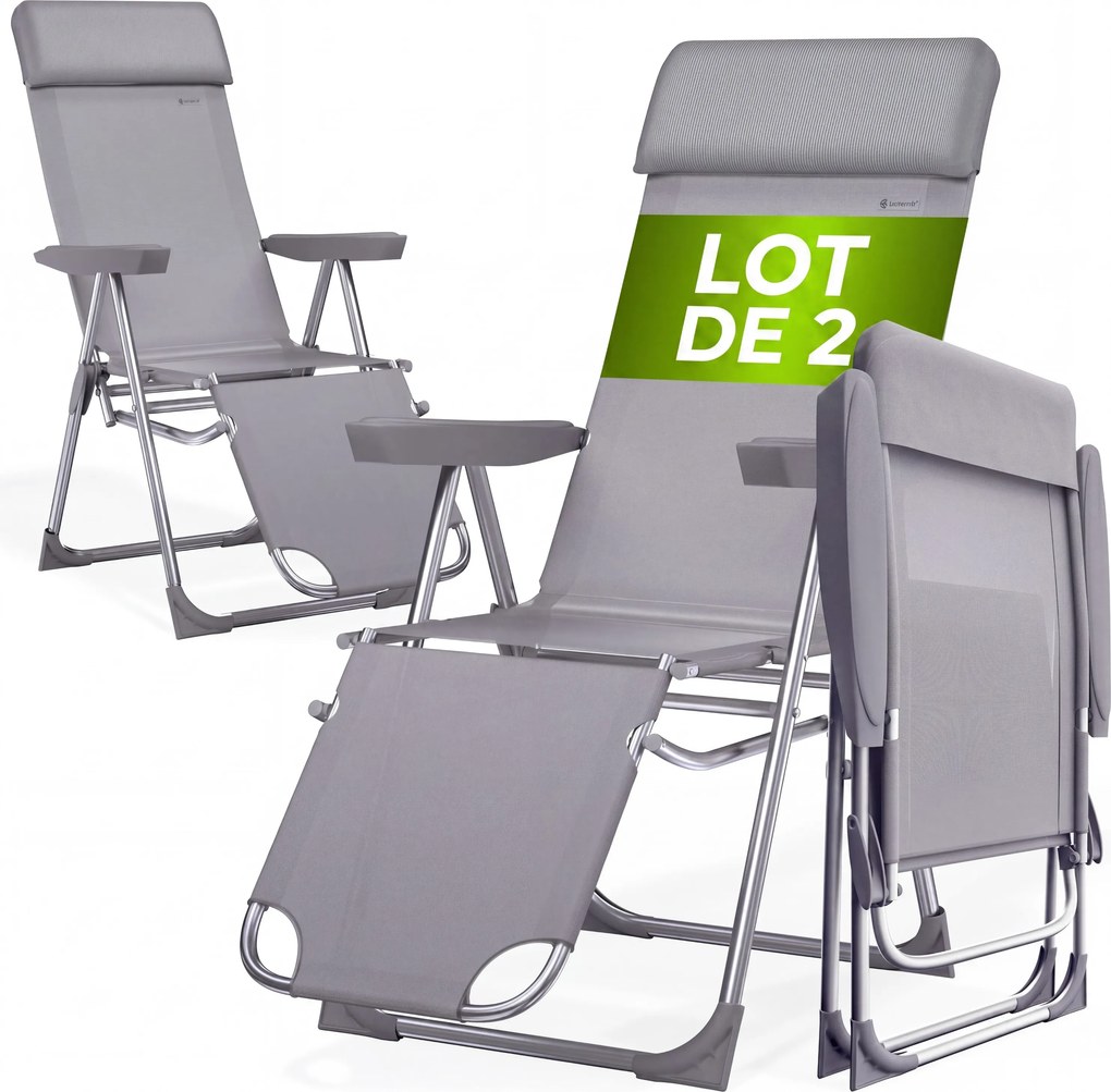 Zahradní židle vysoké opěradlo sada 2 ks antracitová hliník