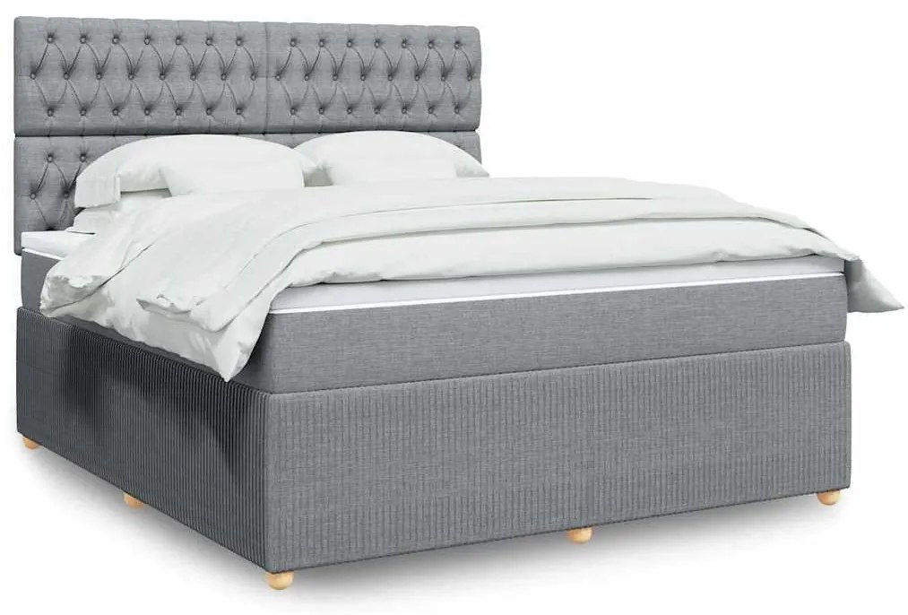Box spring postel s matrací světle šedá 180 x 200 cm textil 3292142