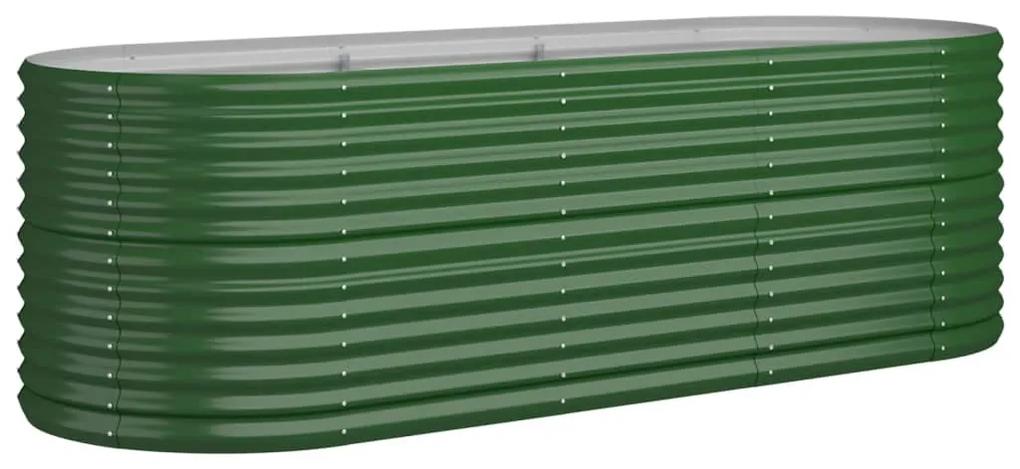 vidaXL Vyvýšený záhon práškově lakovaná ocel 224x80x68 cm zelený