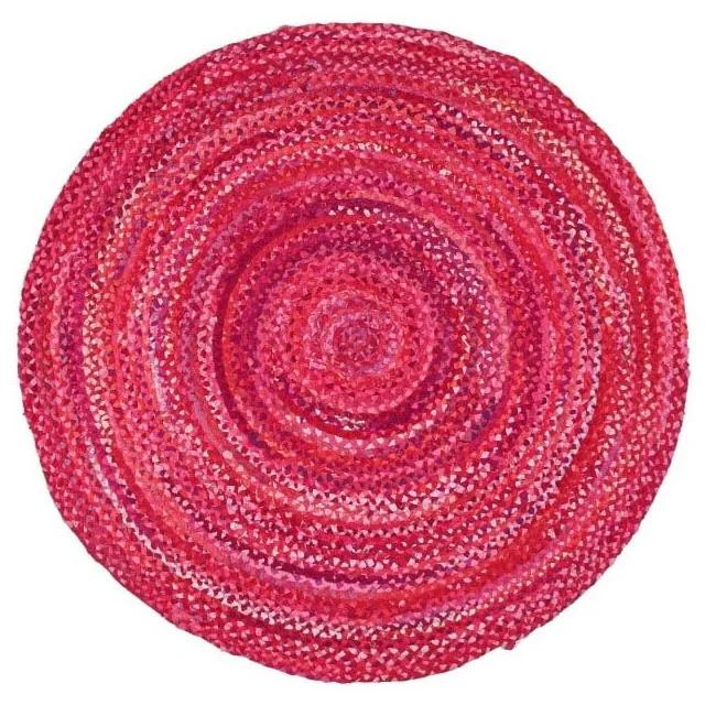 Růžový bavlněný kruhový koberec Garida, ⌀ 120 cm