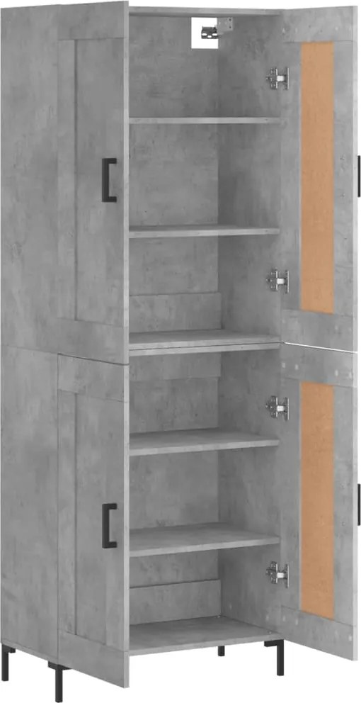 Skříň highboard betonově šedá 69,5x34x180 cm kompozitní dřevo 3199685