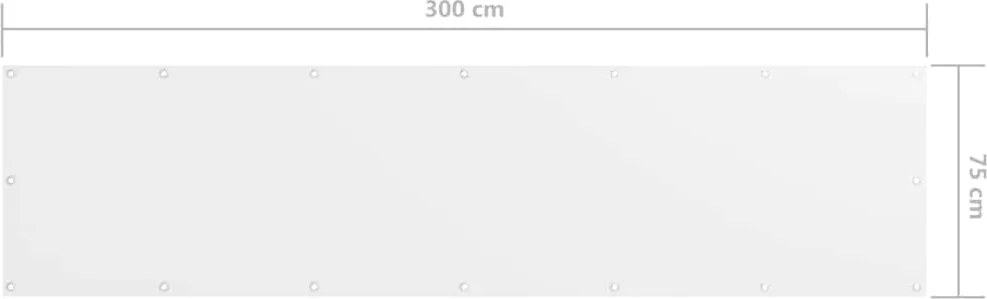 Balkónová zástěna bílá 75 x 300 cm oxfordská látka 134888