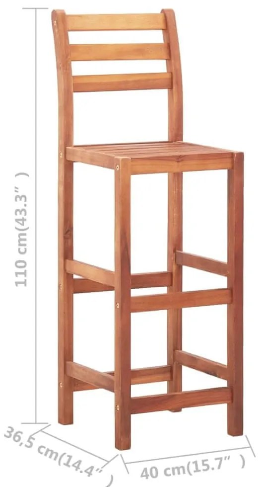 Petromila Barové židle 2 ks masivní akáciové dřevo