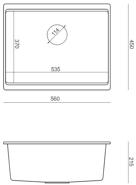 QUADRON Šedý kuchyňský granitový dřez Logan 100, jednokomorový k instalaci pod kuchyňskou desku.