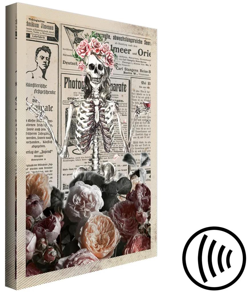 Obraz Smrt a víno (1-dílný) vertikální - abstraktní postava kostry