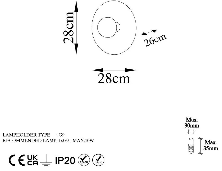 Nástěnné svítidlo v měděné barvě ø 28 cm Kurt – Opviq lights