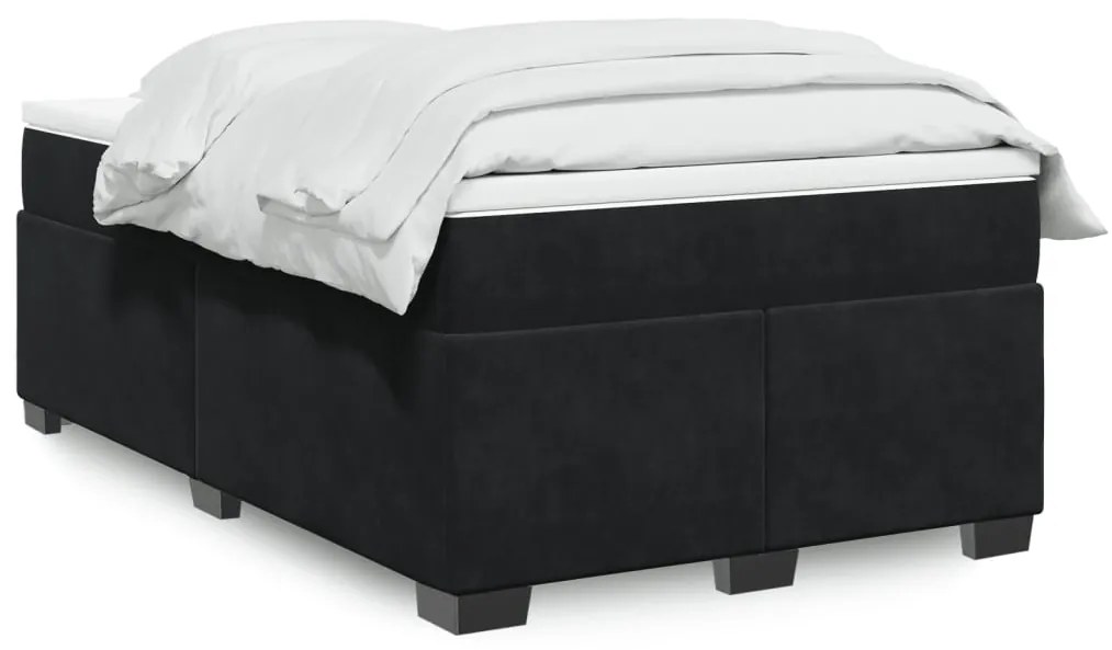 Box spring postel s matrací černá 120 x 190 cm samet 3285271