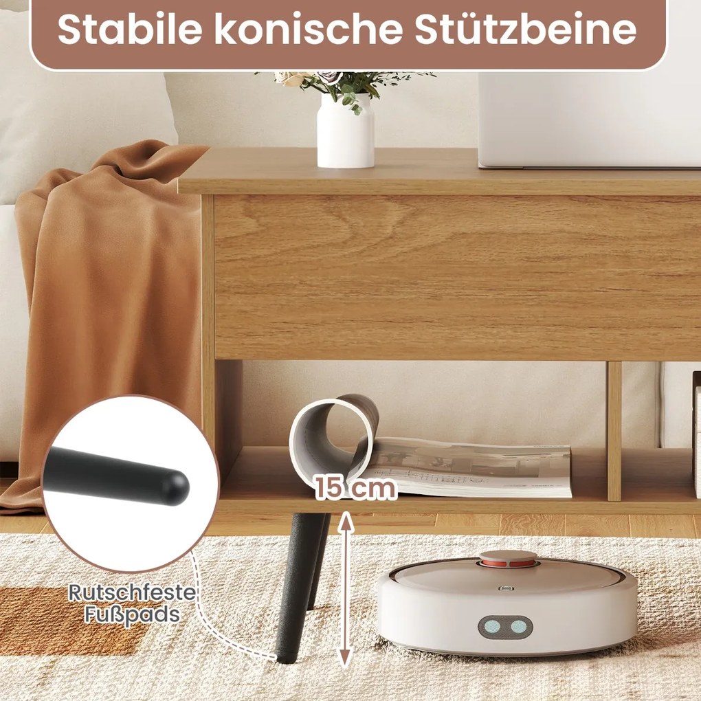 Costway Výškově nastavitelný konferenční stolek se zvedací stolní