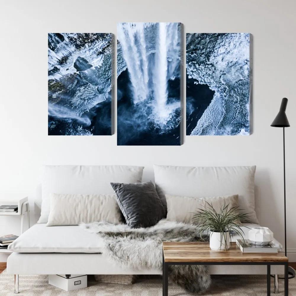 Vícedílný obraz Zimní Vodopád Nedostatek Nedostatek Přírodní plátno 180x120