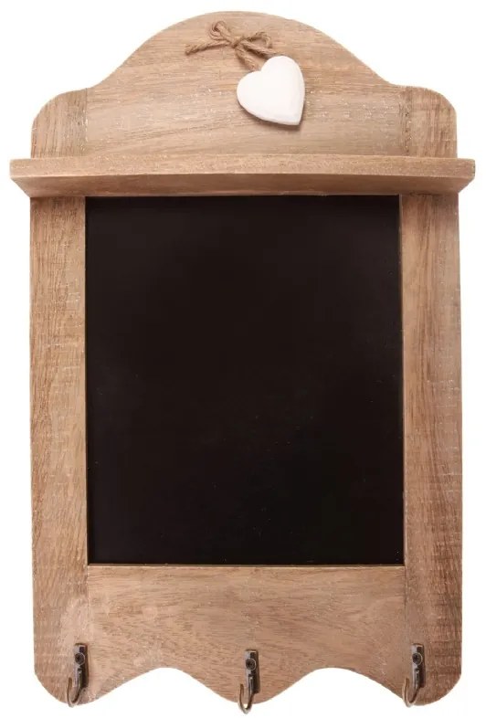 Skříňka na klíče SASS &amp; BELLE Ashley dřevo se třemi háčky 35x22x4 cm
