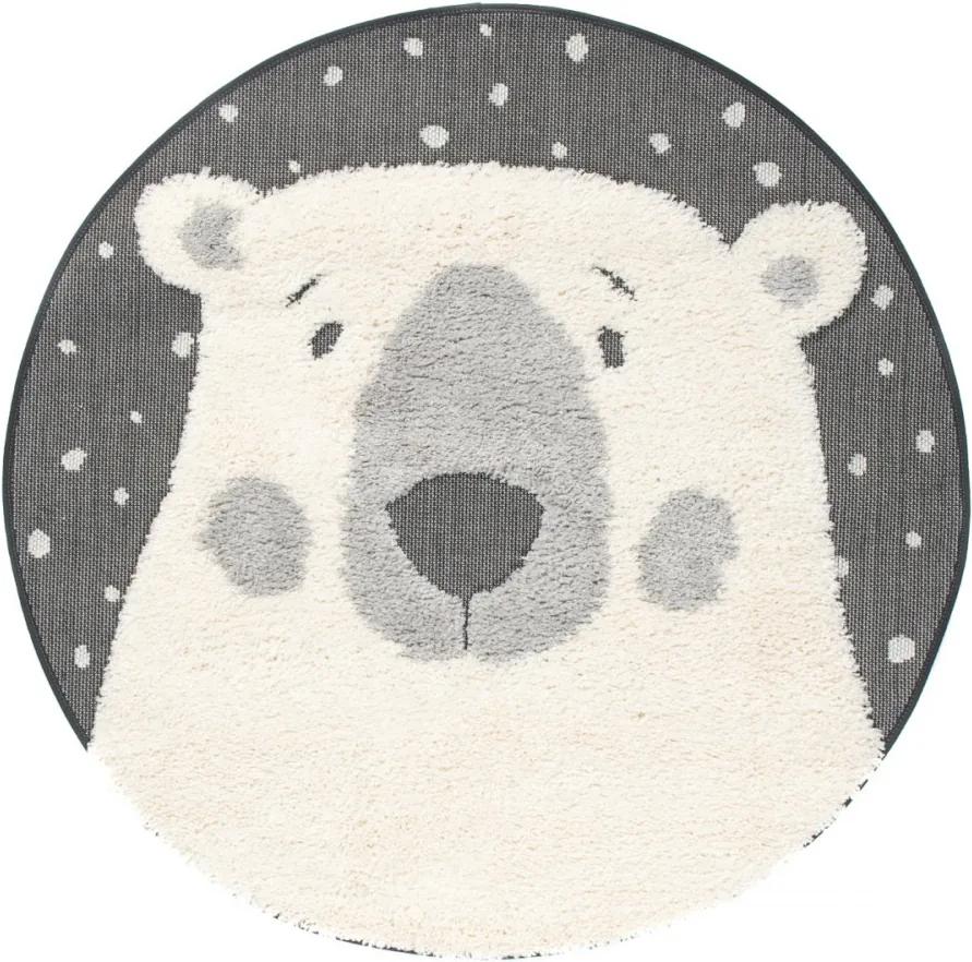 Dětský kusový koberec Lední medvěd šedý, Velikosti 120x120cm | BIANO