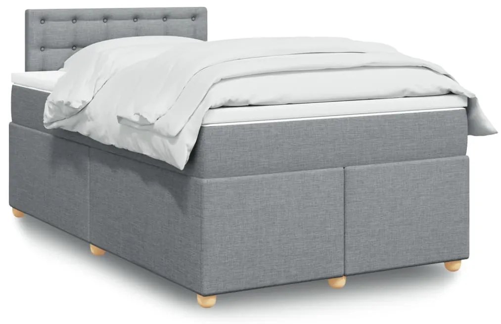 Box spring postel s matrací světle šedá 120x190 cm textil 3288933
