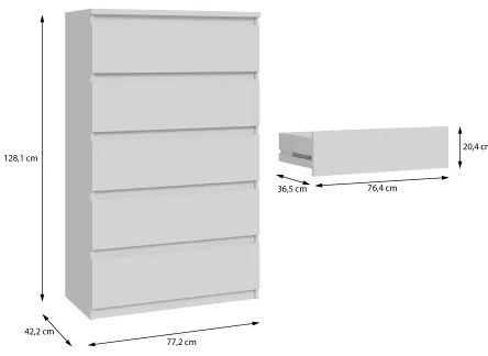 Komoda se zásuvkami MAO bílá