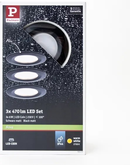 Paulmann 94473 - SADA 3xLED/6W IP44 Koupelnové podhledové svítidlo NOVA 230V