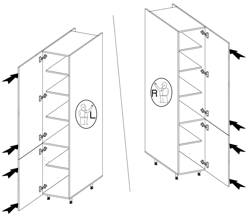 OLD STYLE | vysoká skříňka 40 DK-215 2F potravinová | 40 cm | antracit/old style