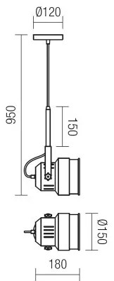 Redo 01-787 - Lustr na lanku STUDIO 1xE27/42W/230V