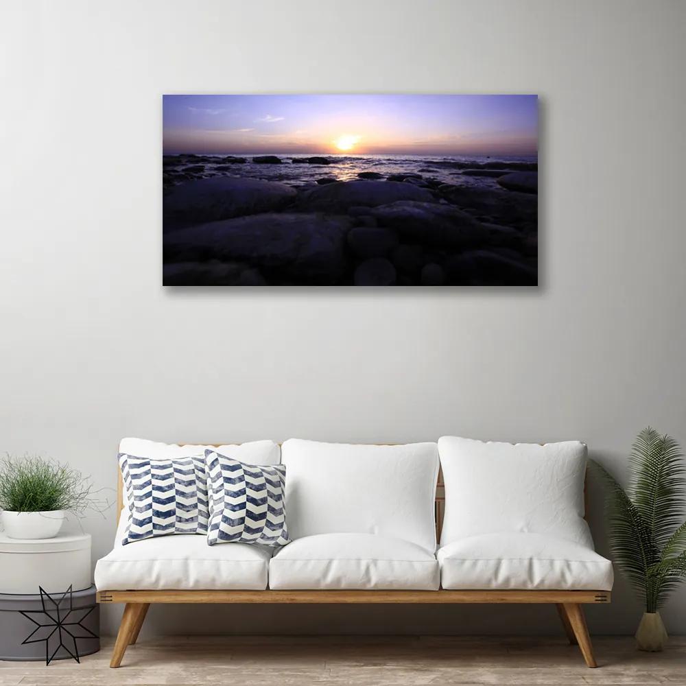Obraz na plátně Kameny Moře Krajina 125x50 cm