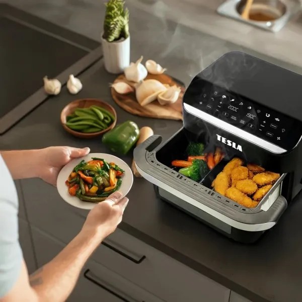 TESLA Electronics AirCook- Multif. duální dig. horkovzd. fritéza 10 l 2400W/230V
