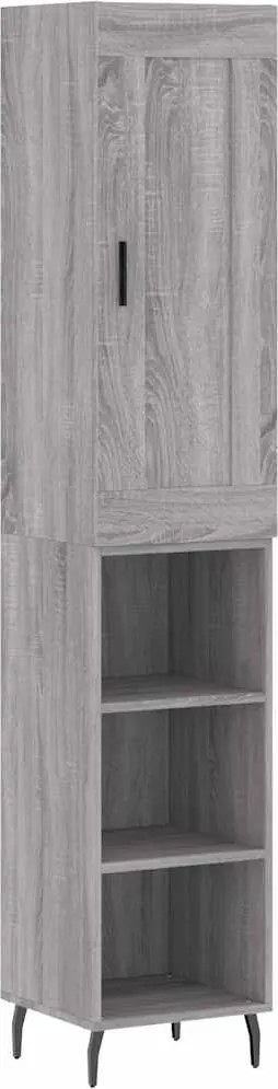 Skříň highboard šedá sonoma 34,5 x 34 x 180 cm kompozitní dřevo 3200343
