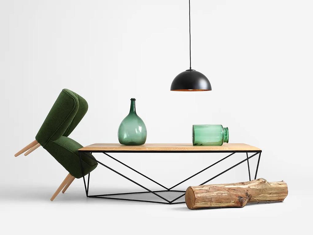 Nordic Design Přírodní konferenční stolek Deryl 140x80 cm s černou podnoží