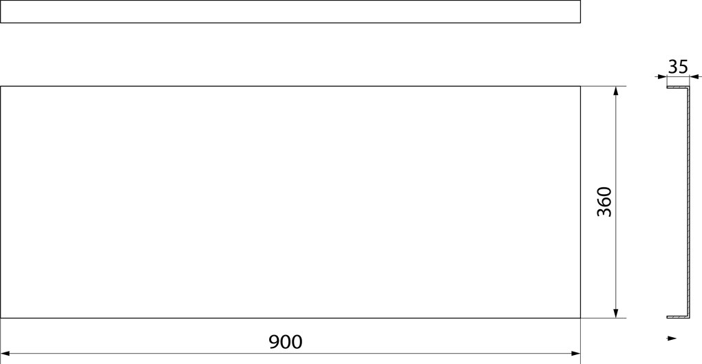 Polysan Deep Plain 89781 panel boční 90 x 36 cm bílá