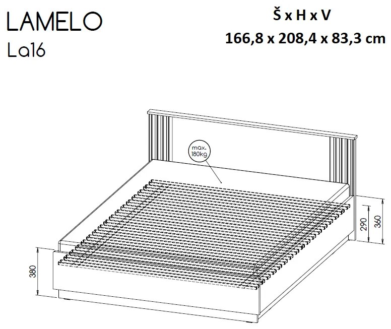 Manželská postel LAMELO 16