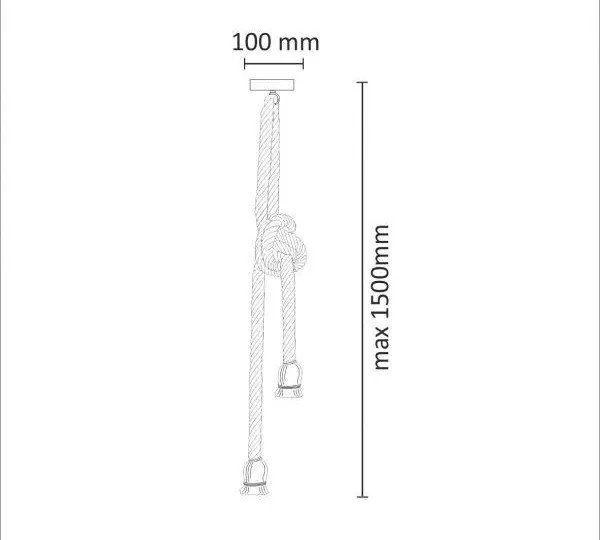 Lustr na lanku ROPE 2xE27/12W/230V