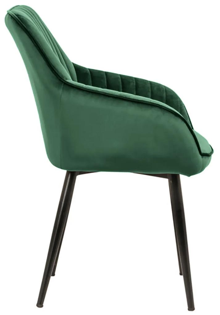 Noble Home Jídelní židle Trin, samet, smaragdově zelená