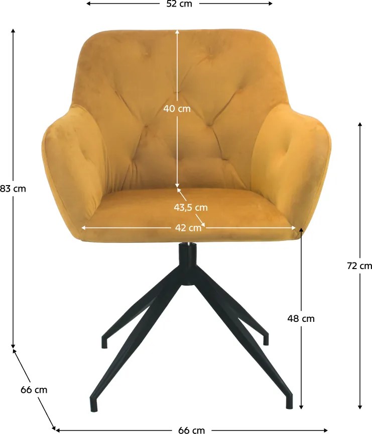 Otočná židle, hořčicová Velvet látka/černá, VELEZA NEW