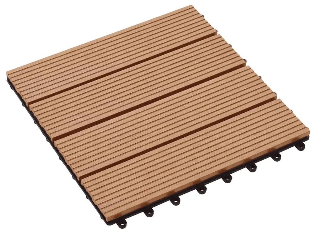 Terasové dlaždice z dřevoplastu 11 ks 30x30 cm 1 m² odstín teak - Default Title